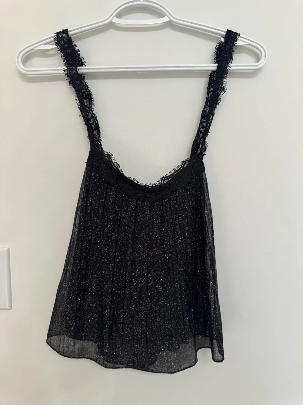 Material Girl | Tops | Material Girl Black Glitter Crossed Back Tank ...